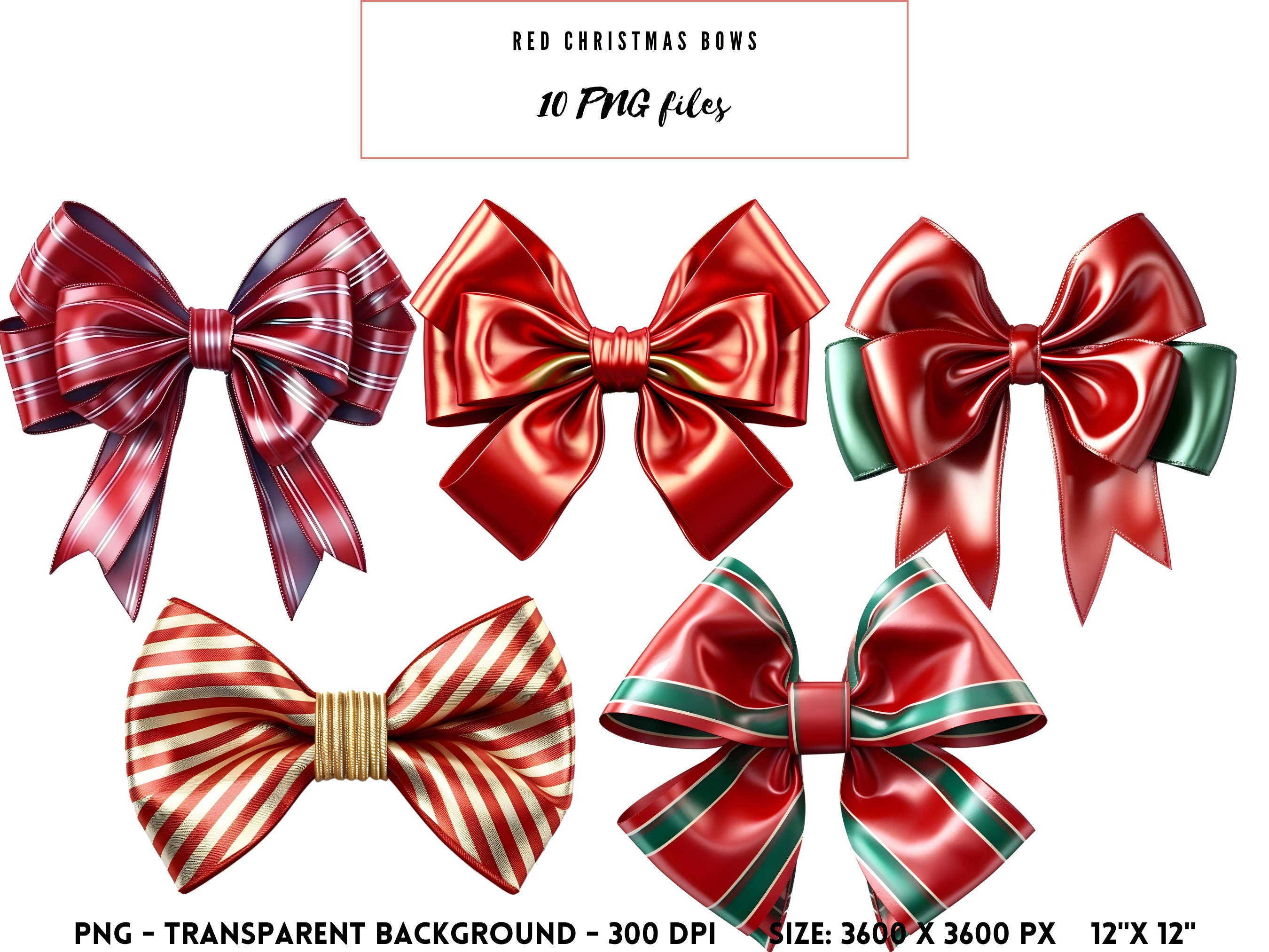 Christmas Bow Clipart, Red Bow Clipart, Christmas Clipart, Red Ribbon ...