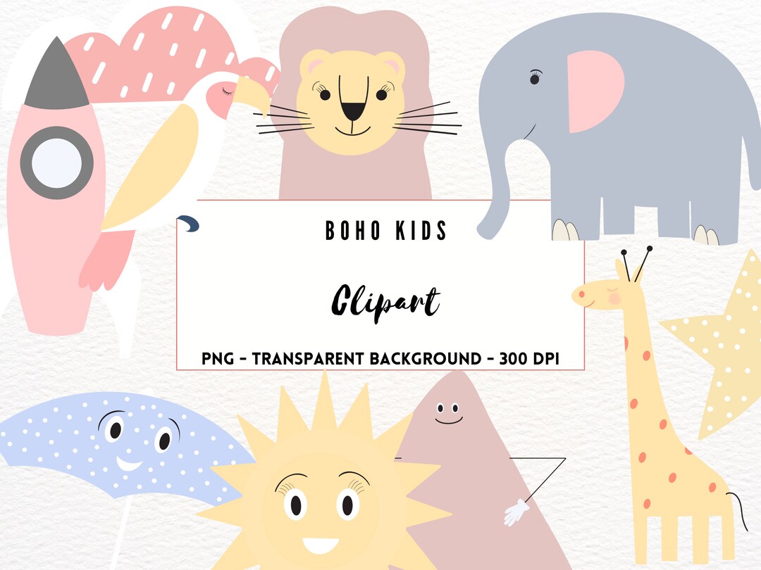 Boho Nursery Clipart Kids Bohemian Clipart Boho Baby Shower Birthday ...