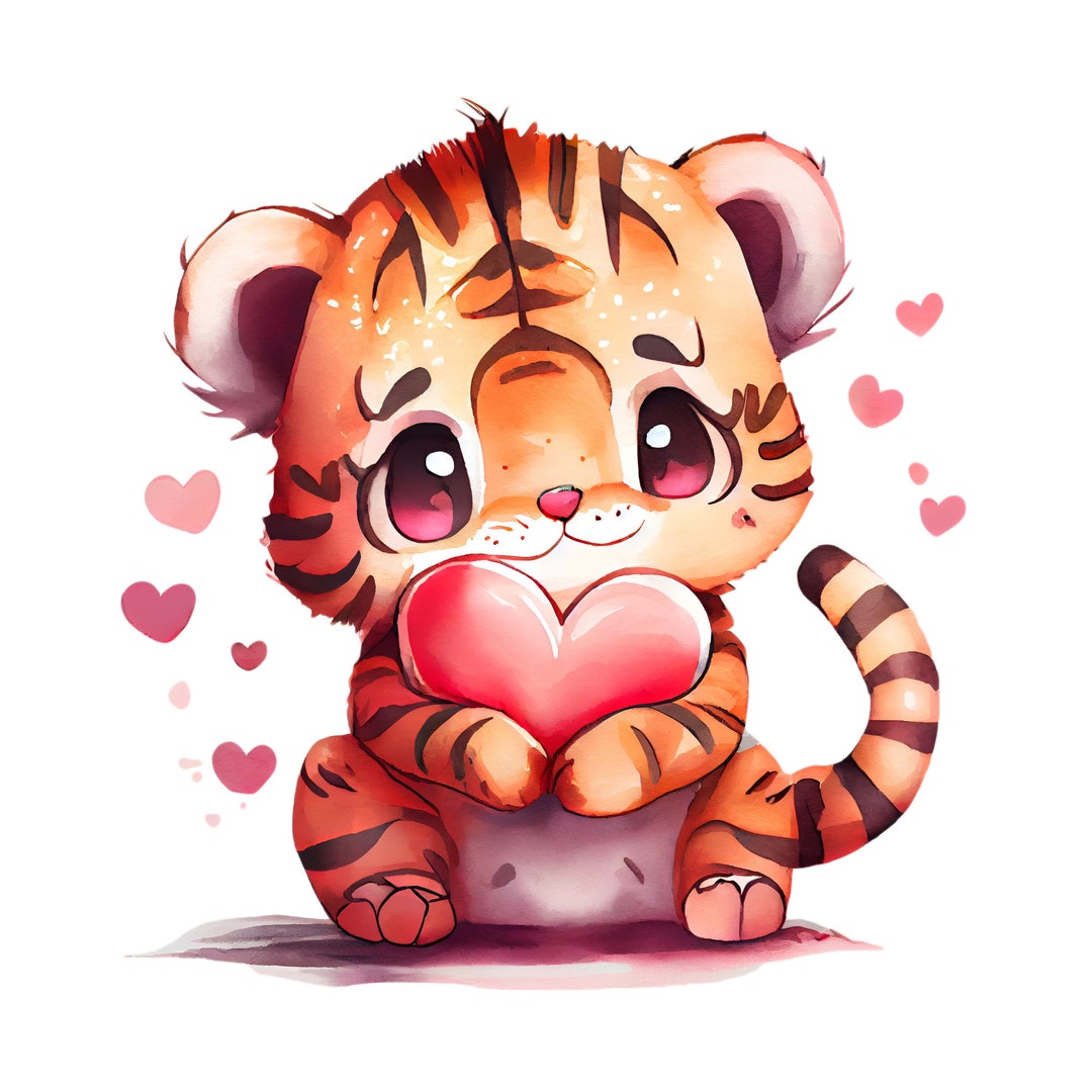 Cute Tiger High Resolution Valentine's Day PNG A Great Image for Your ...