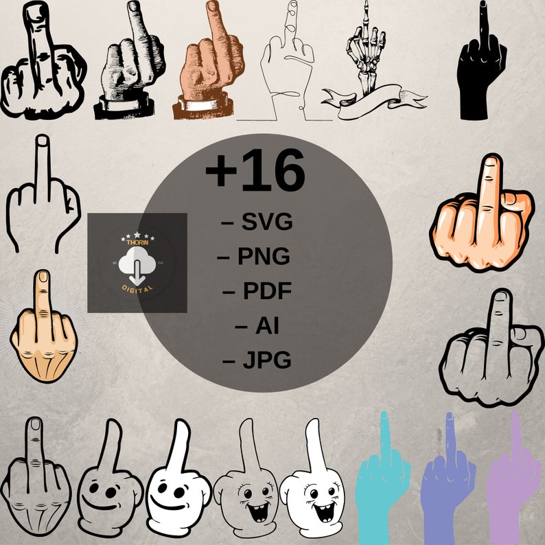 16 Middle Finger SVG Bundleepsdxfjpgpdfpng Bundle Men - Etsy Australia