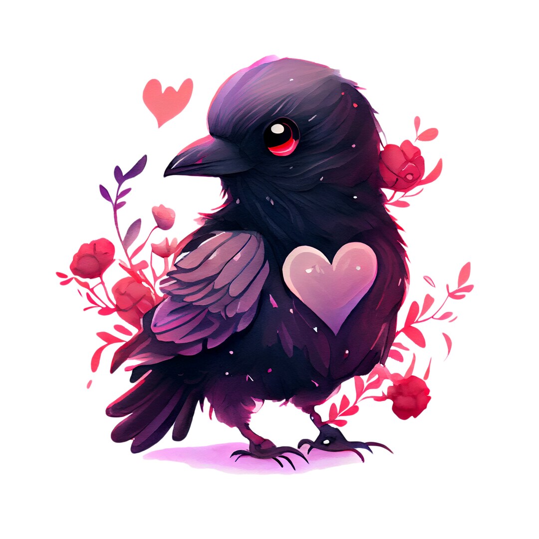Cute Crow High Resolution Valentine's Day PNG - A Great Image for Your ...