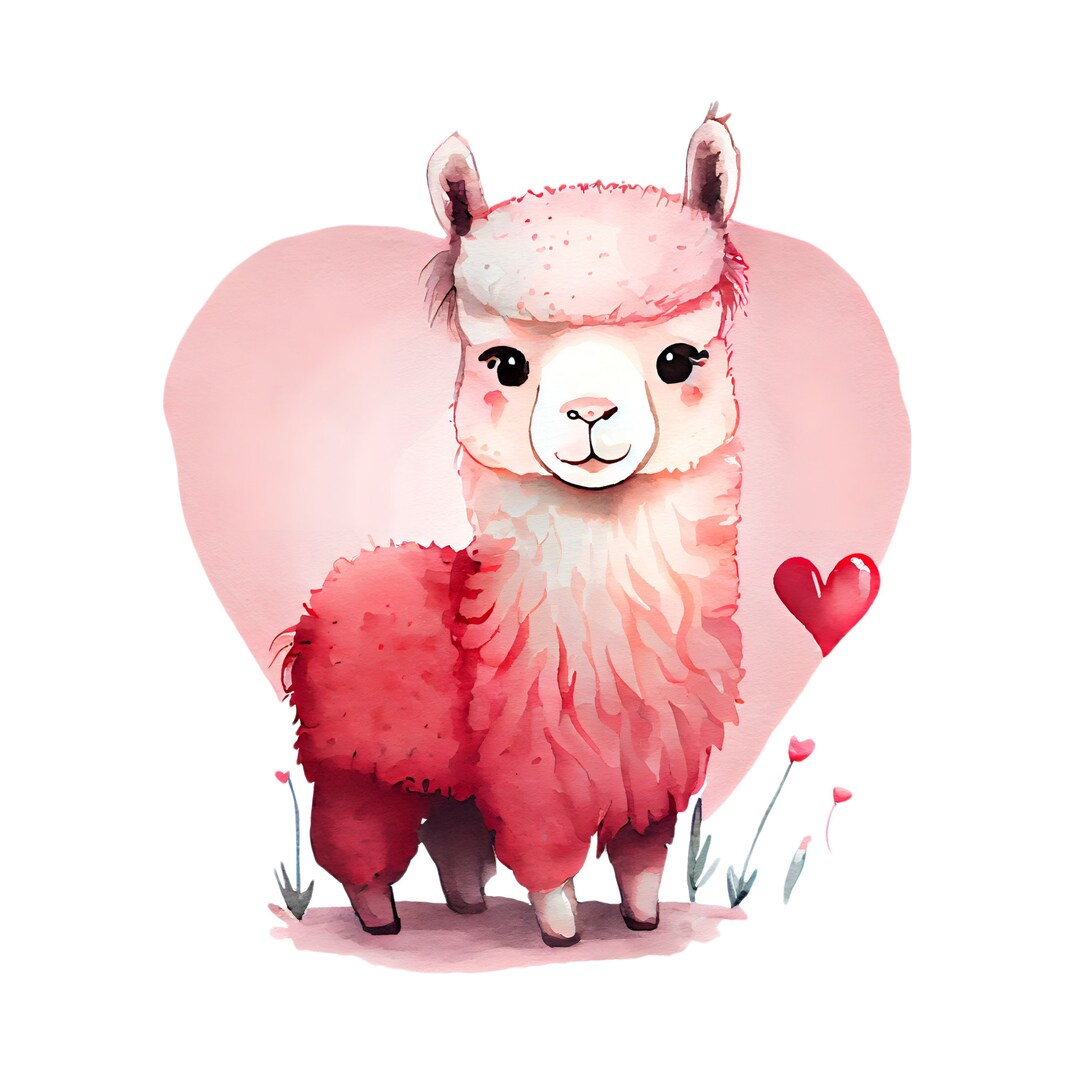 Cute Lama High Resolution Valentine's Day PNG A Great Image for Your ...