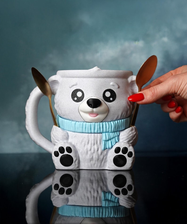Bear Pint Ice Cream Holder | Polar Bear | Customizable | Veteran Family ...