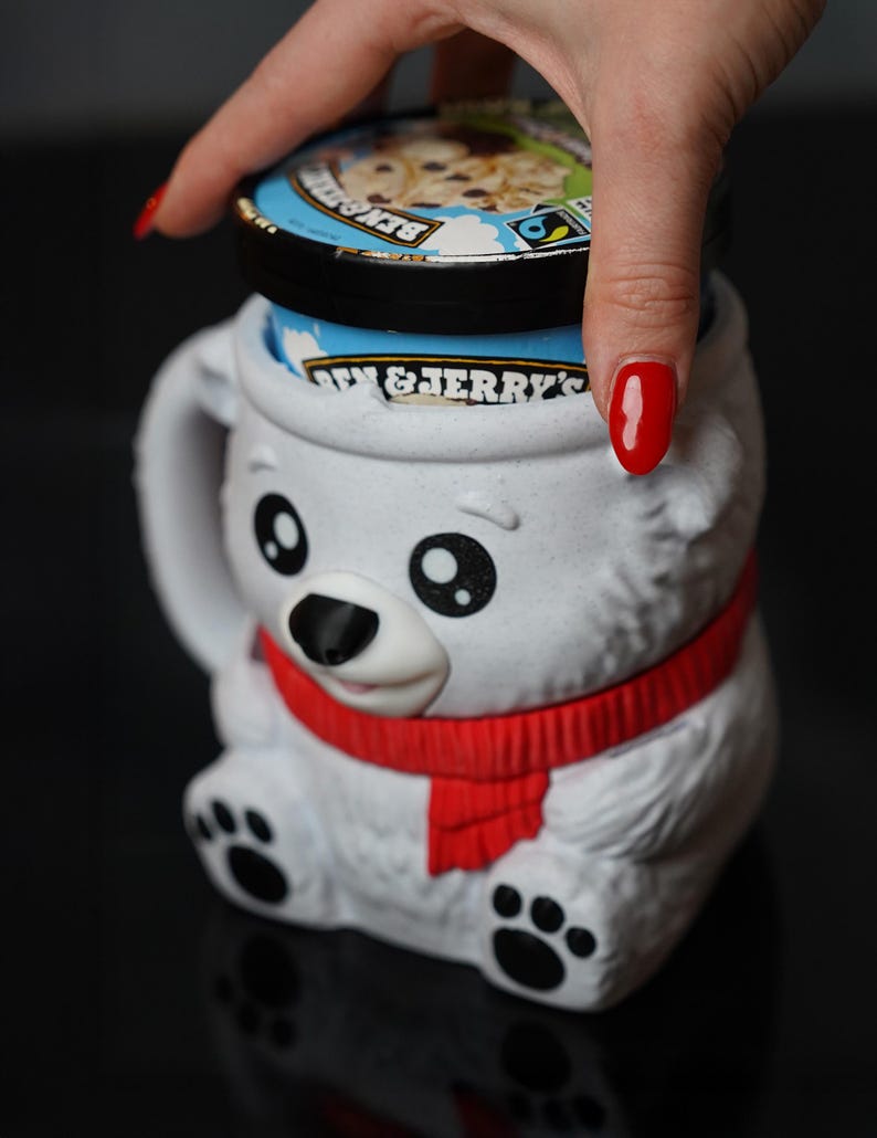 Bear Pint Ice Cream Holder | Polar Bear | Customizable | Veteran Family ...