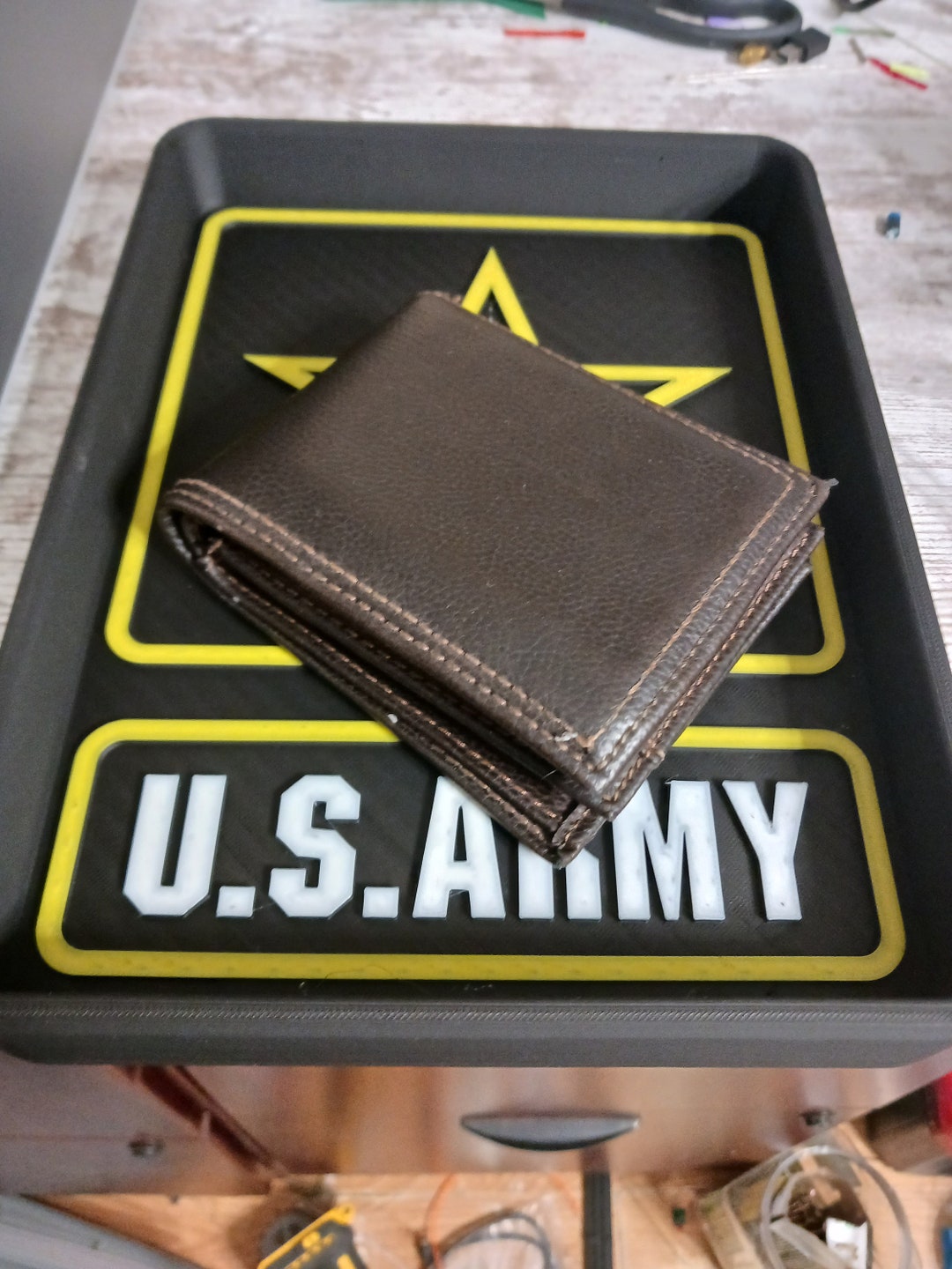 VETERAN MADE U.S. Army Coin Tray Dump Tray Organizer Display Gift ...