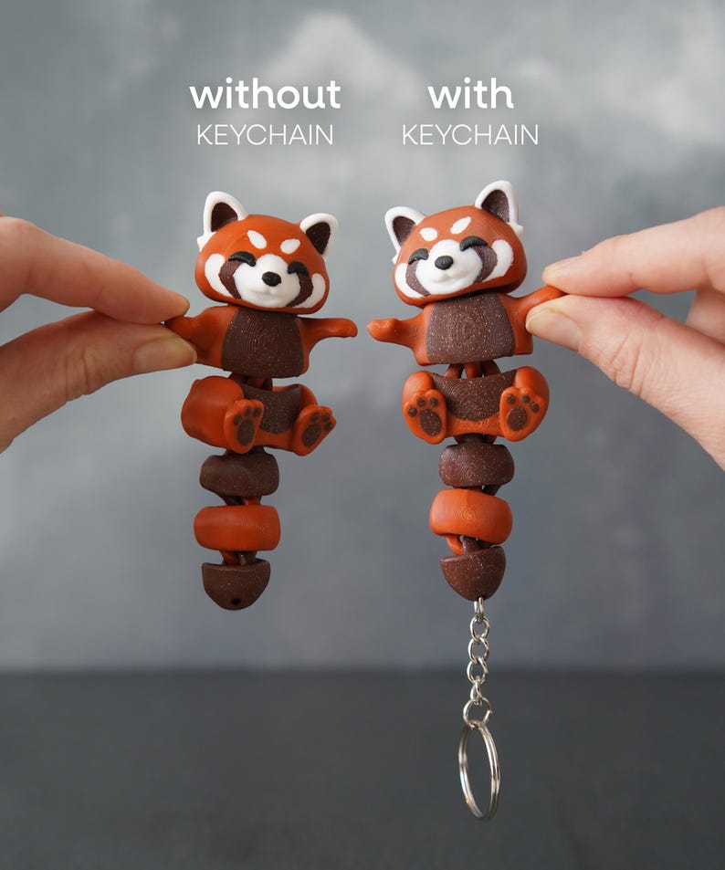 Flexi Red Panda Set of 2 | With Key Chain, or Without | Customizable ...