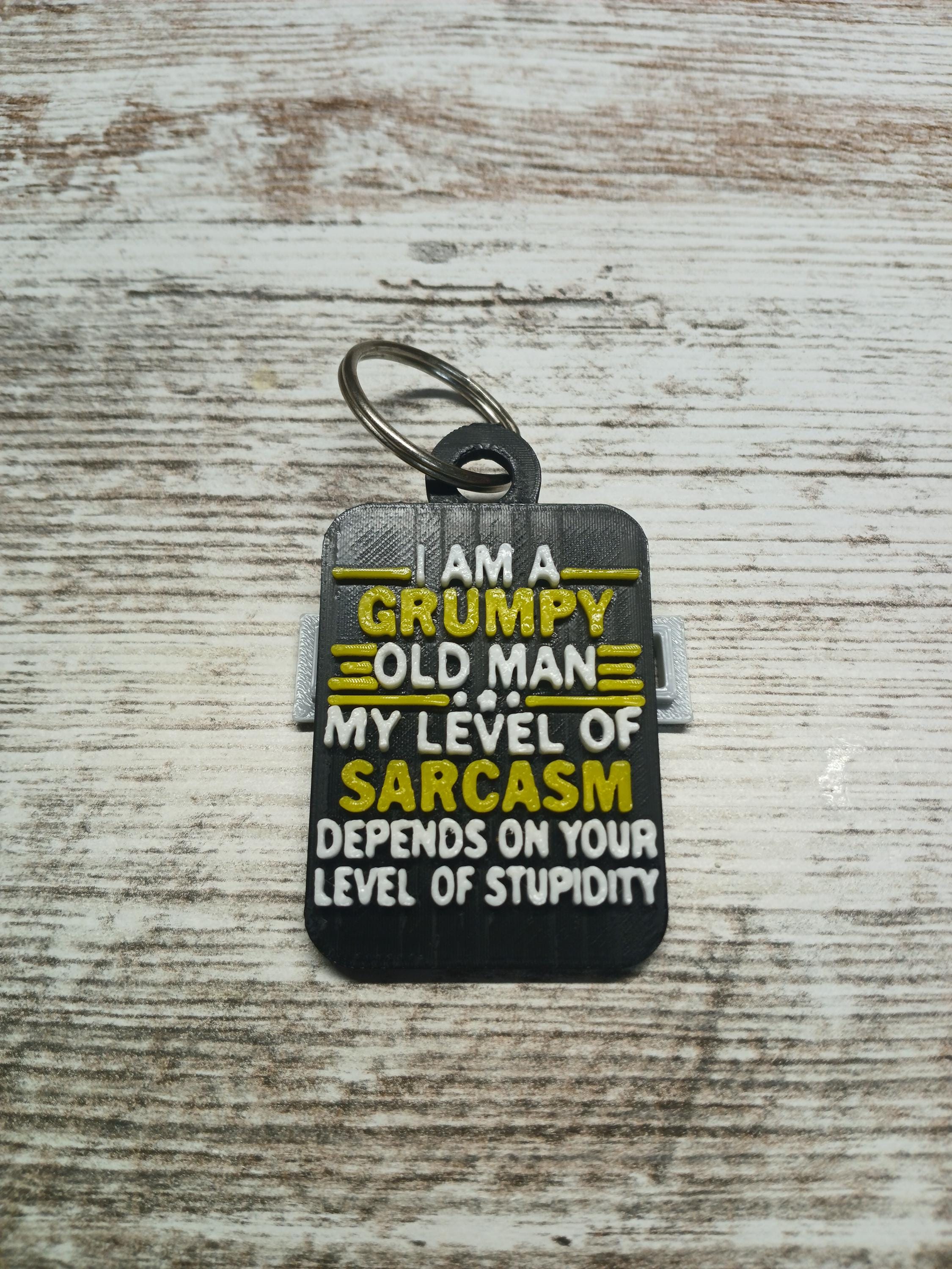 Grumpy Old Man Keyring | Keychain | 3d Printed | Pick Your Colors ...