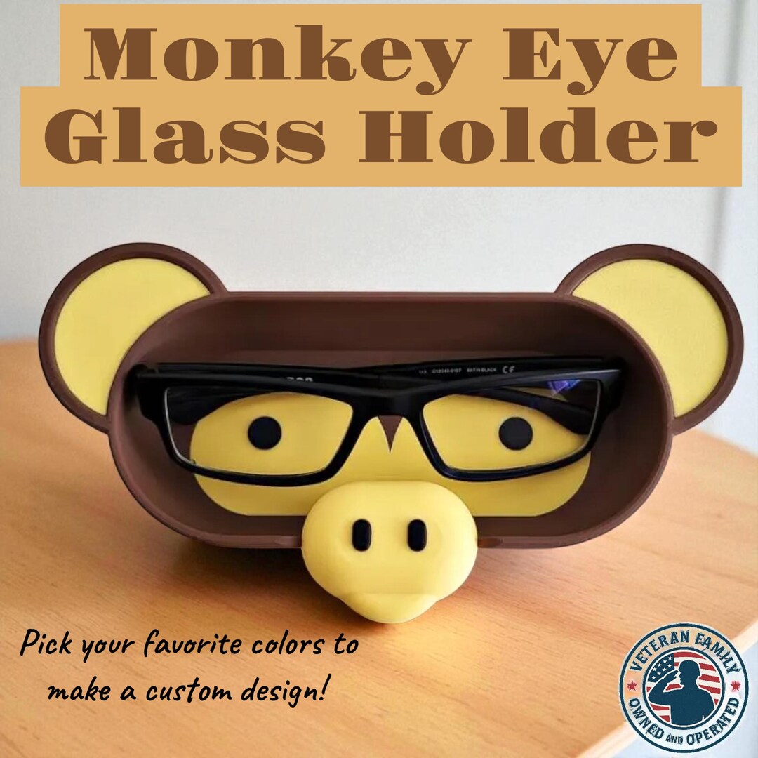 Customizable Monkey Eyeglass Holder: 3D Printed Animal Glasses Holder ...