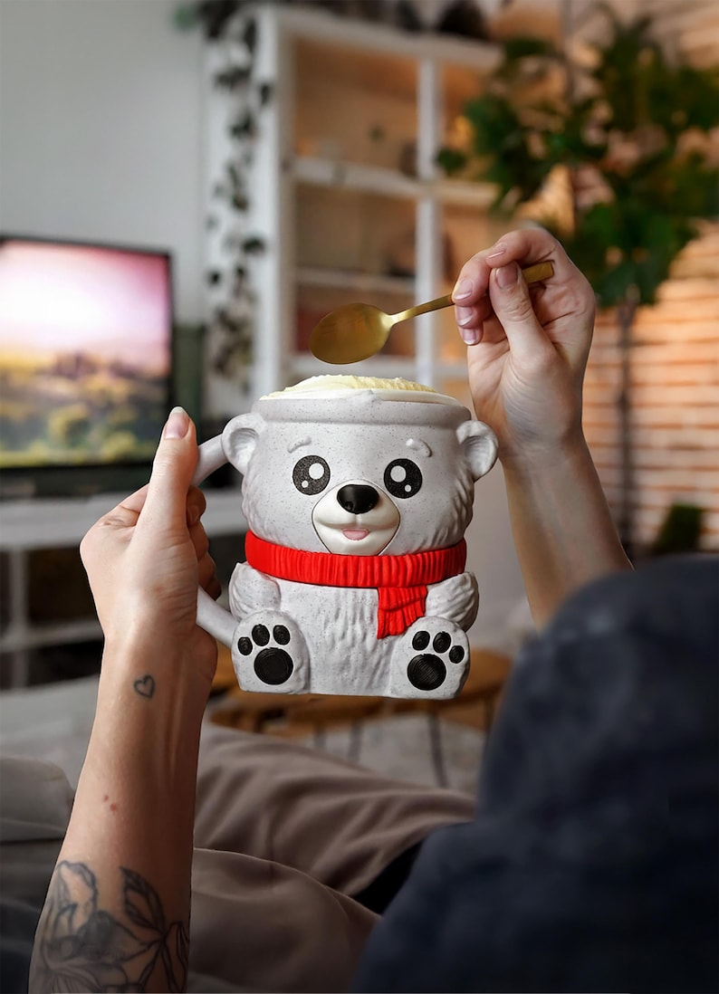 Bear Pint Ice Cream Holder | Polar Bear | Customizable | Veteran Family ...