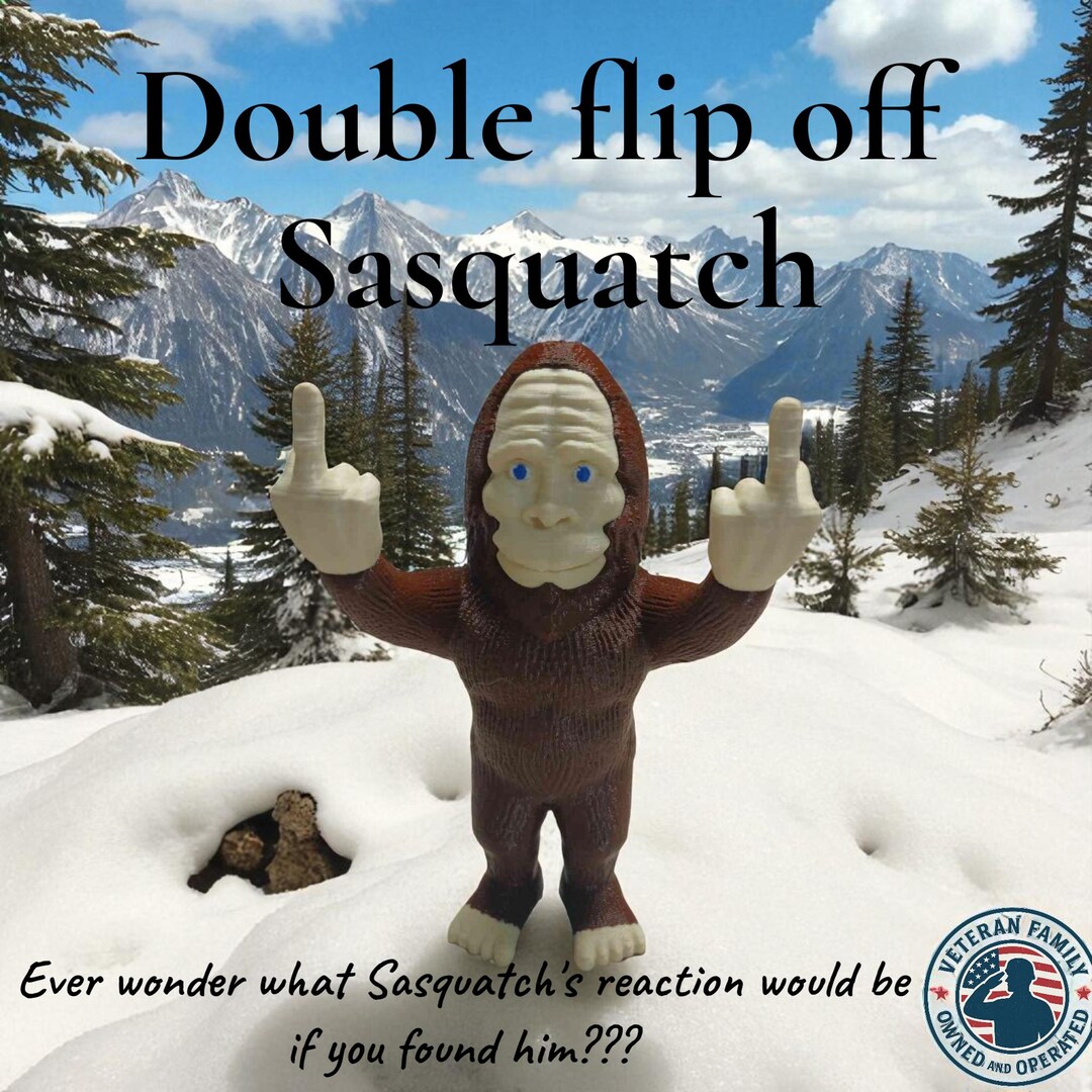 Sasquatch Flipping off Statue- Funny Big Foot Figure - Veteran Made - Etsy