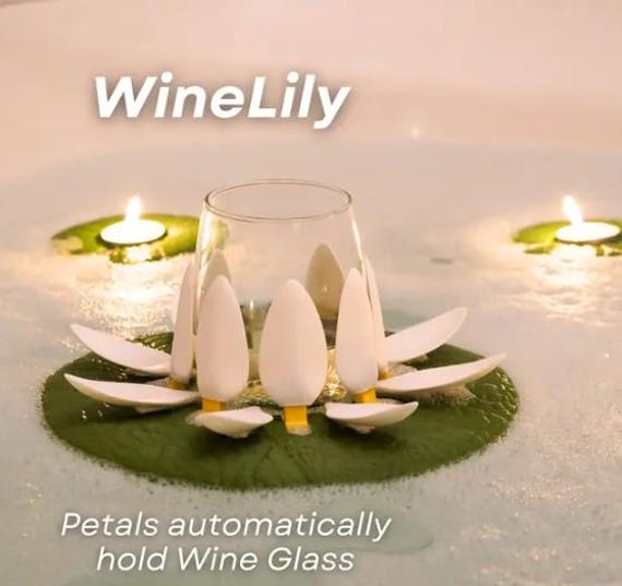 Wine and Candle Floating Bath Lilies Customizable Veteran Made Etsy
