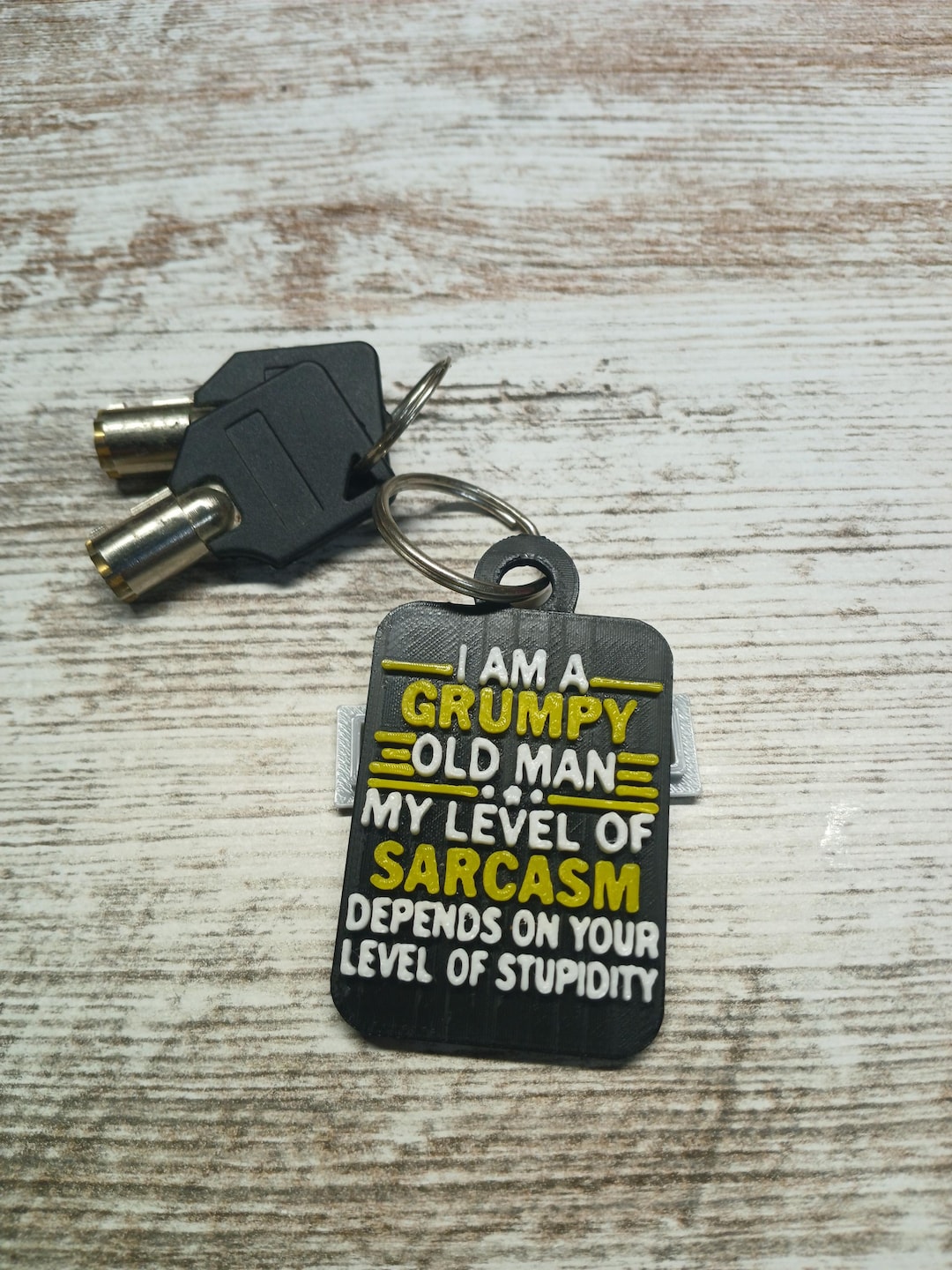 Grumpy Old Man Keyring | Keychain | 3d Printed | Pick Your Colors ...