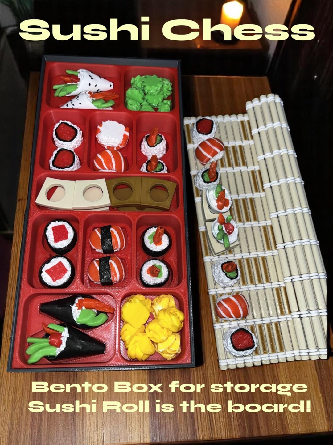 Sushi Chess | Travel Case Included | Customizable | Veteran Family Made ...