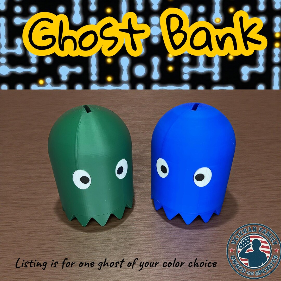 3D Printed Ghost Bank: Veteran Made Coin Saver - Etsy