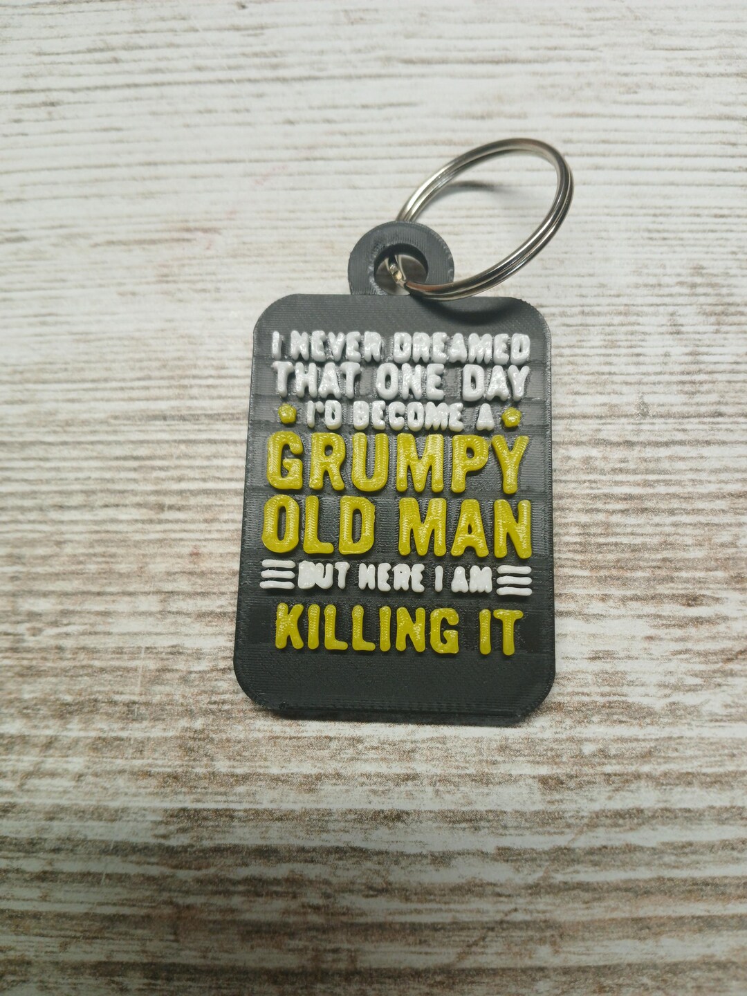 Grumpy Old Man Killing It Keyring | Keychain | 3d Printed | Pick Your ...