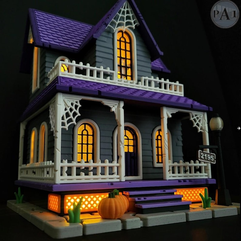3D Printed Haunted House Diorama With LED Tealights - Customizable - Etsy