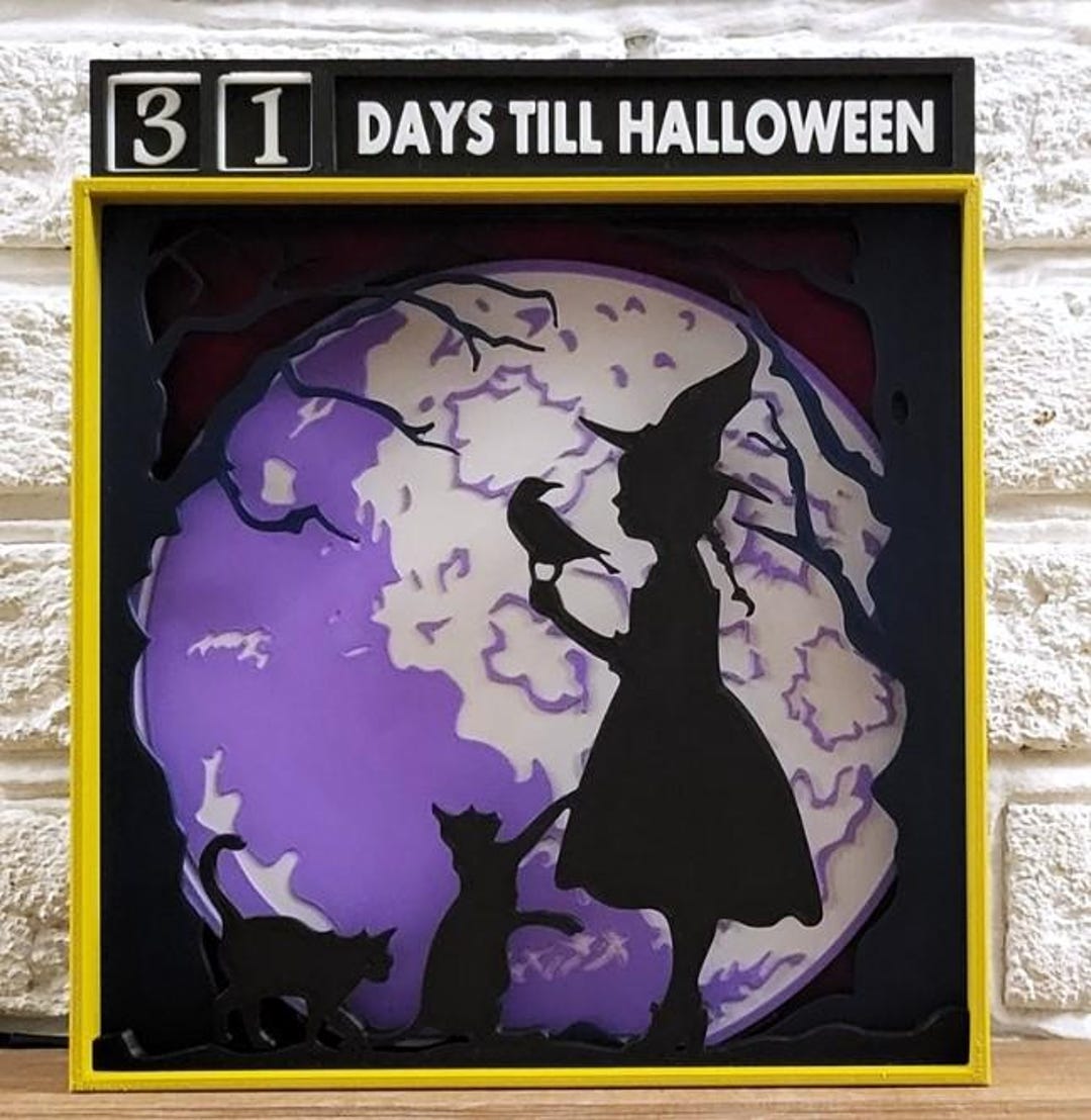 Halloween Countdown Decor: Customizable Spooky Decoration - Etsy
