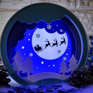 Santa Shadow Box Decor | Veteran Made | Christmas Decor - Etsy