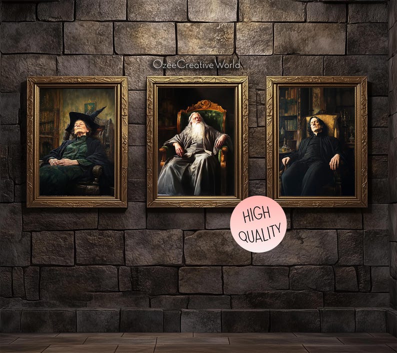 Set of 12 Headmaster Printable Portraits, Magical Wall Art, PDF Digital ...