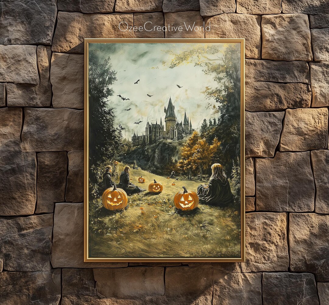 Wizard School Halloween Printable Wall Art, Wizards and Witches ...