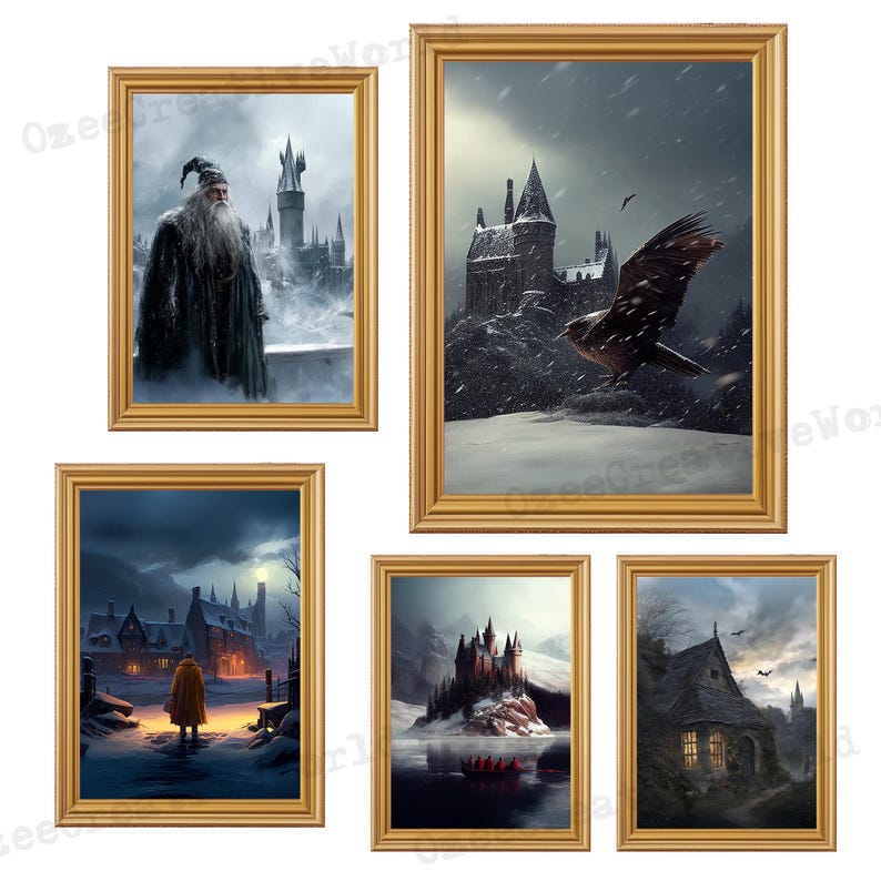 50 Magical Printable Portraits, Wizards Wall Art, PDF Digital Wizarding ...