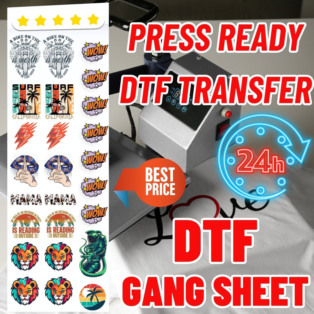 DTF Print, Full Color DTF T-shirt Heat Transfer, Personalized Color DTF ...