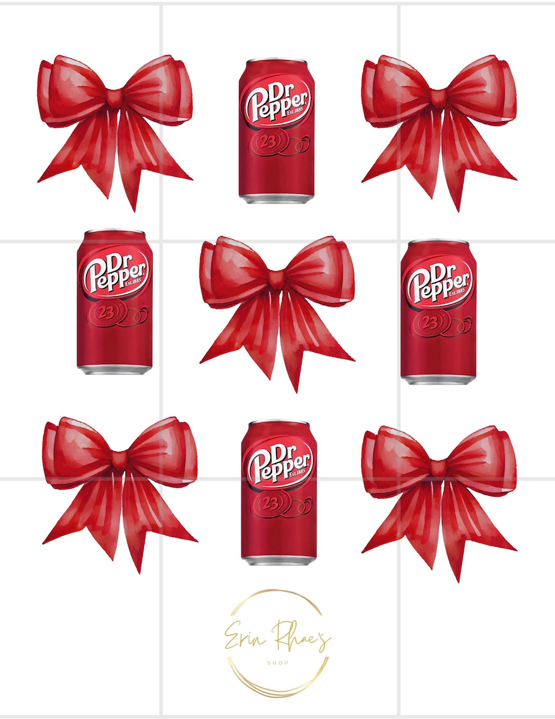 Dr Pepper Bow PNG - Etsy