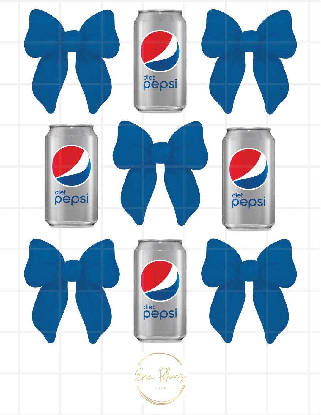 Diet Pepsi Bow Png - Etsy