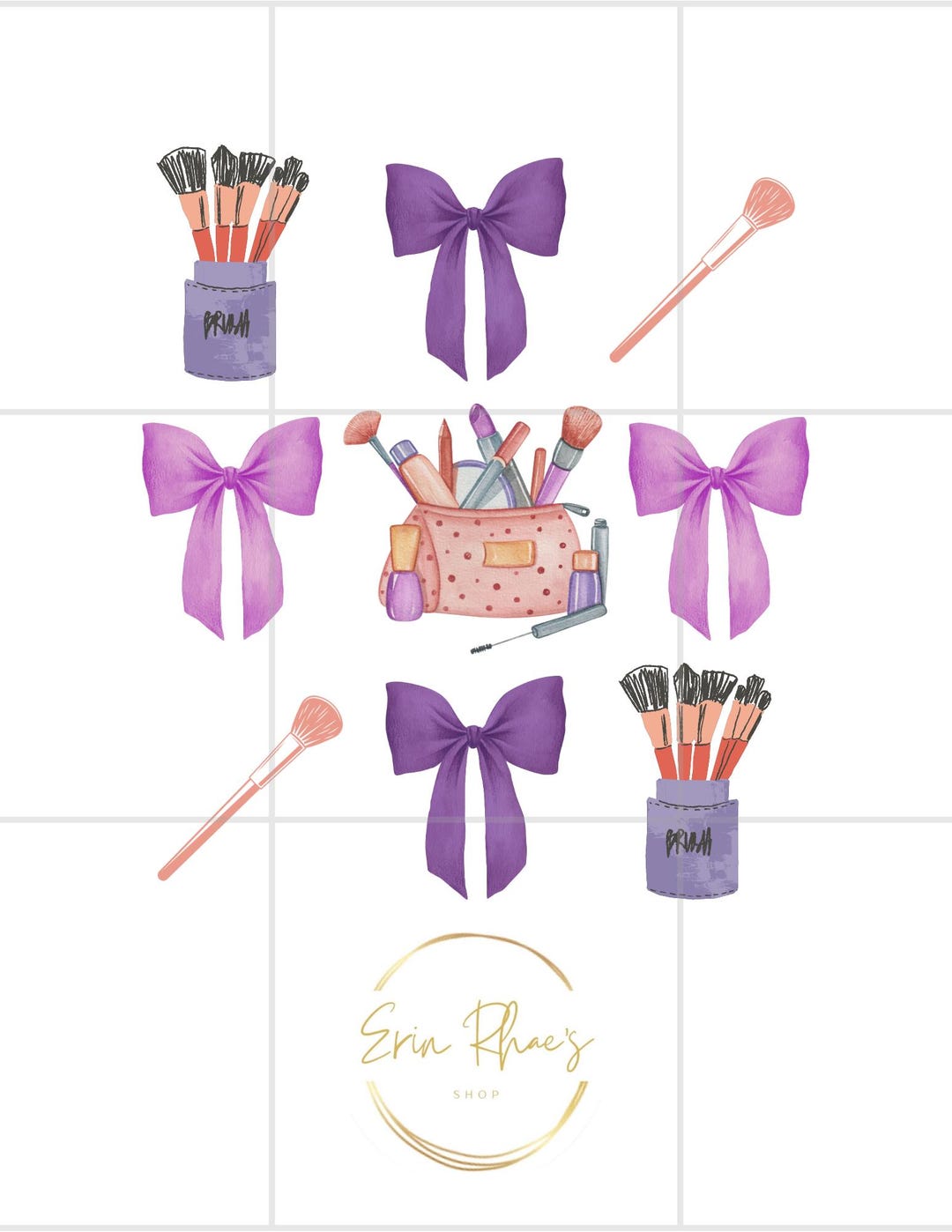 Makeup Brush Bow Png - Etsy