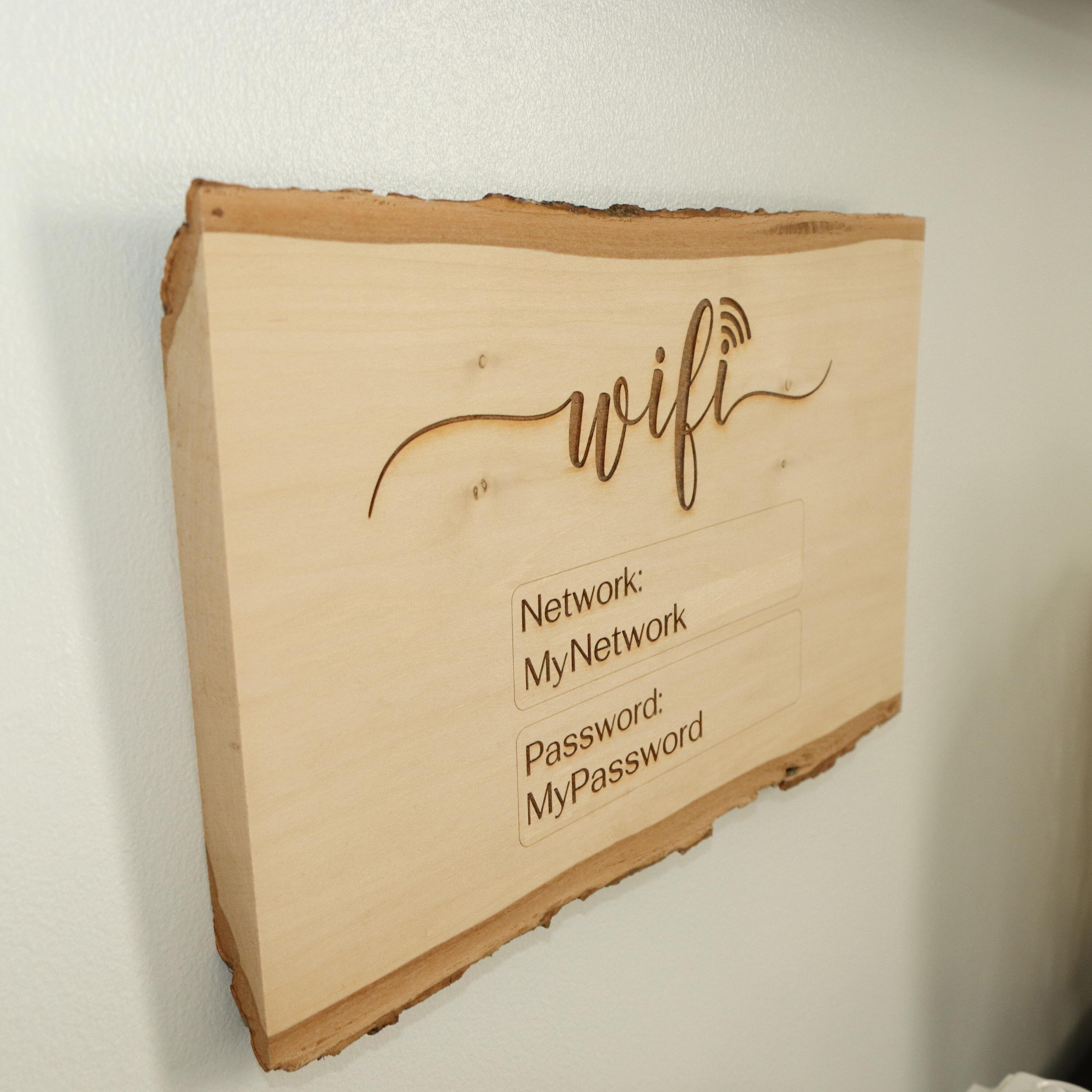 Personalized Engraved Guest Wifi Sign Medium Basswood Country - Etsy