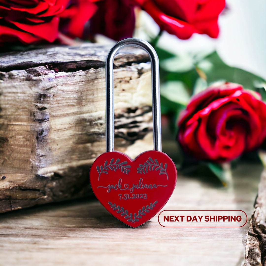 Engraved Heart Love Lock Eternal Love for Valentine's Day Weddings - Etsy