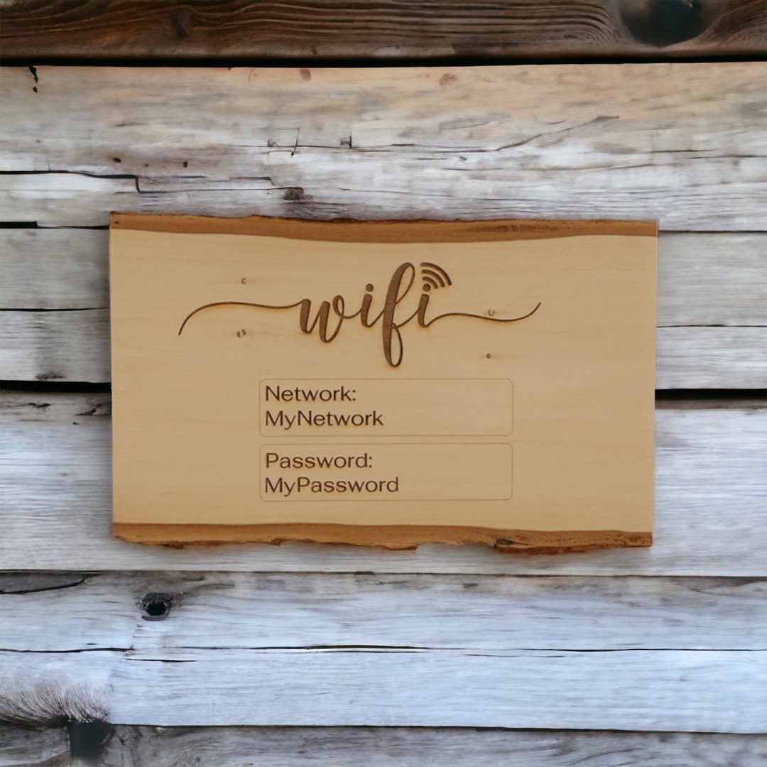 Personalized Engraved Guest Wifi Sign Medium Basswood Country Plank ...