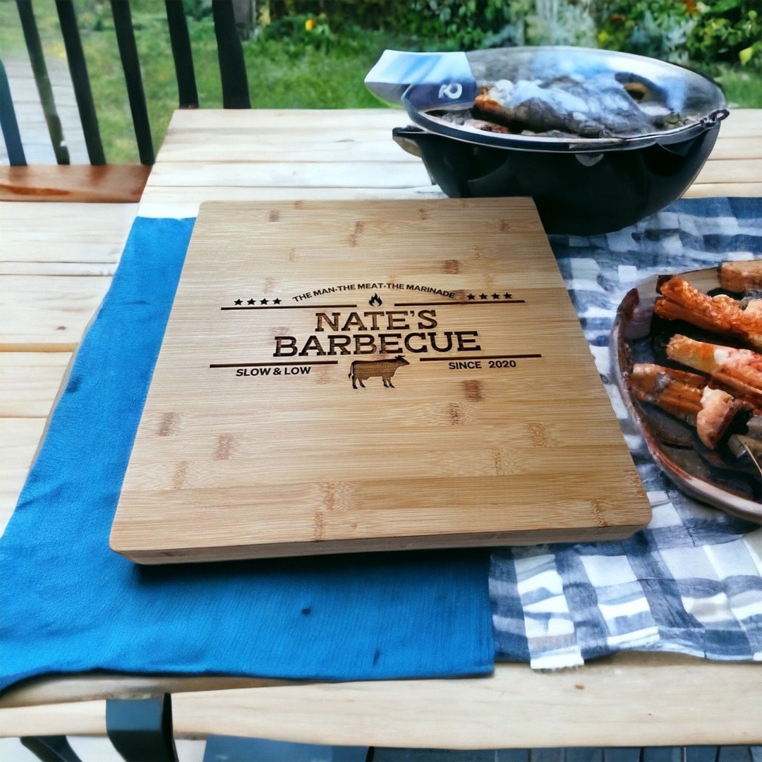 Personalized Engraved Extra Large BBQ Barbecue Bamboo Chopping Block ...