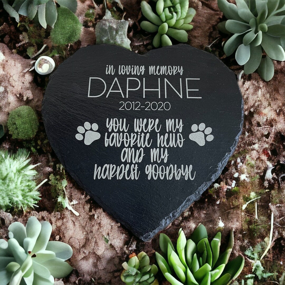 Personalized Pet Heart Slate Memorial Pet Sympathy Gift - Etsy