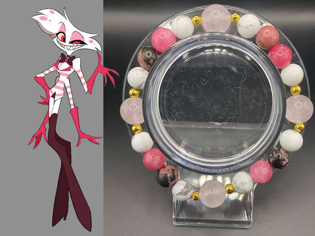 Angel Dust - Hazbin Hotel - UPDATED - Real Crystal Bead Bracelet - Etsy