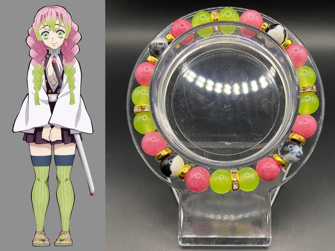 Mitsuri - Demon Slayer - Real Crystal Bead Bracelet - Etsy