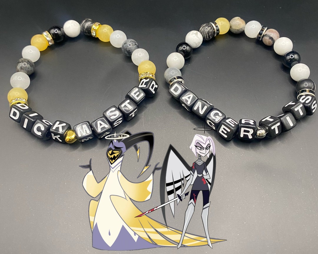 Adam and Lute - Dick Master and Danger Tits - Hazbin Hotel - Real Crystal Bead Bracelets - Etsy