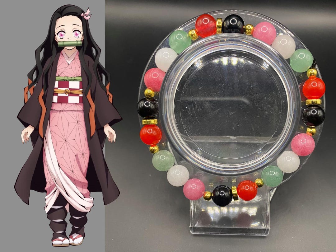 Nezuko - Demon Slayer - Real Crystal Bead Bracelet - Etsy