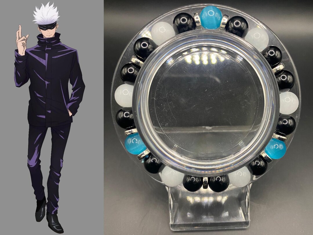 Gojo - Jujutsu Kaisen - Real Crystal Bead Bracelet - Etsy
