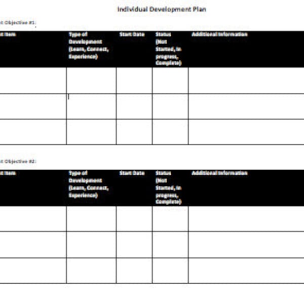 Individual Development Plan Template - Etsy