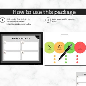 SWOT Analysis, Printable Plan, Digital Template Download, Organizer ...