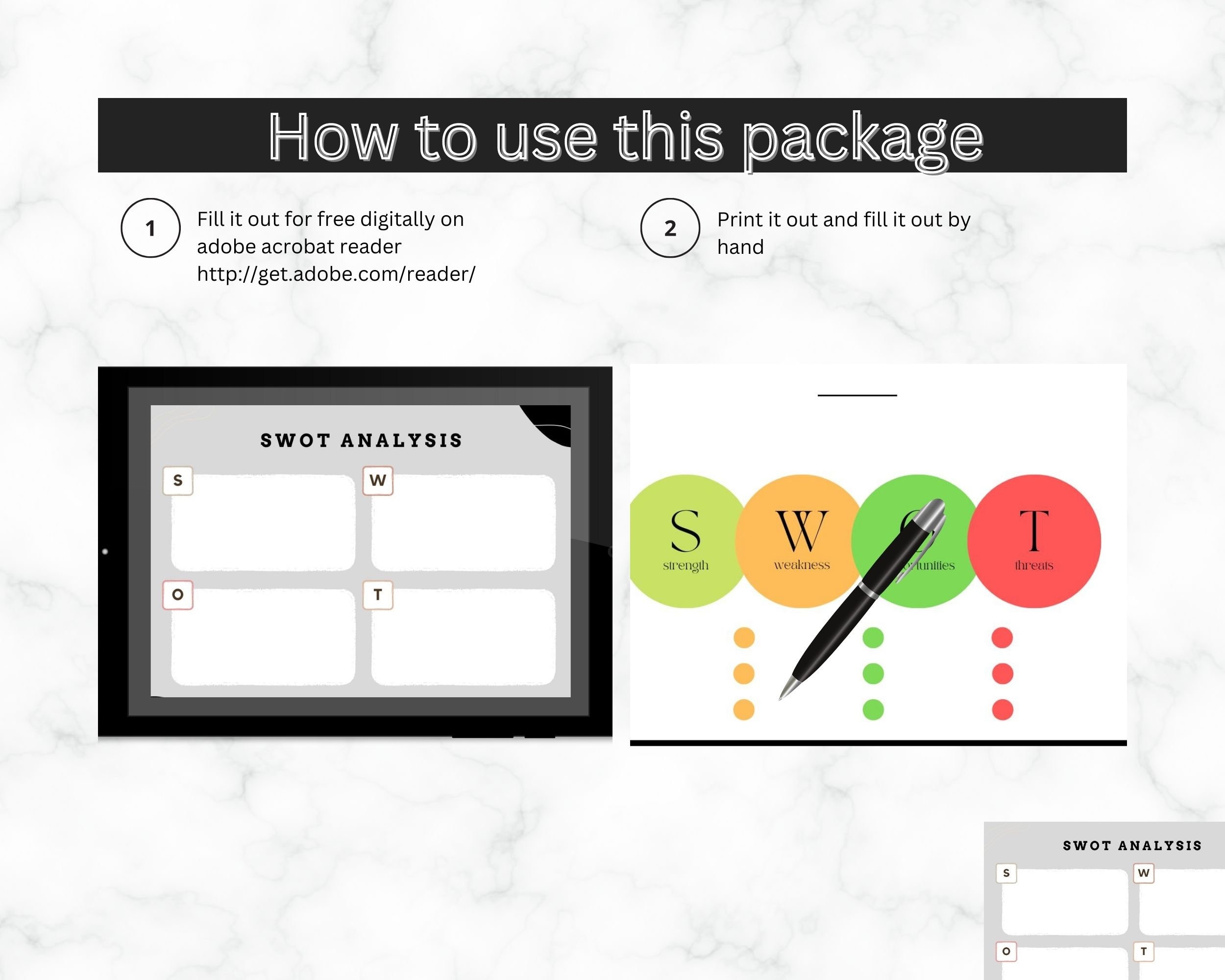 SWOT Analysis, Printable Plan, Digital Template Download, Organizer ...