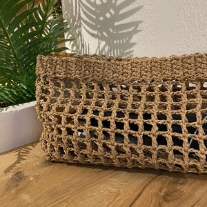 Oversized Straw Clutch, Natural Beach Mesh Bag Sand Raffia Summer Bag ...