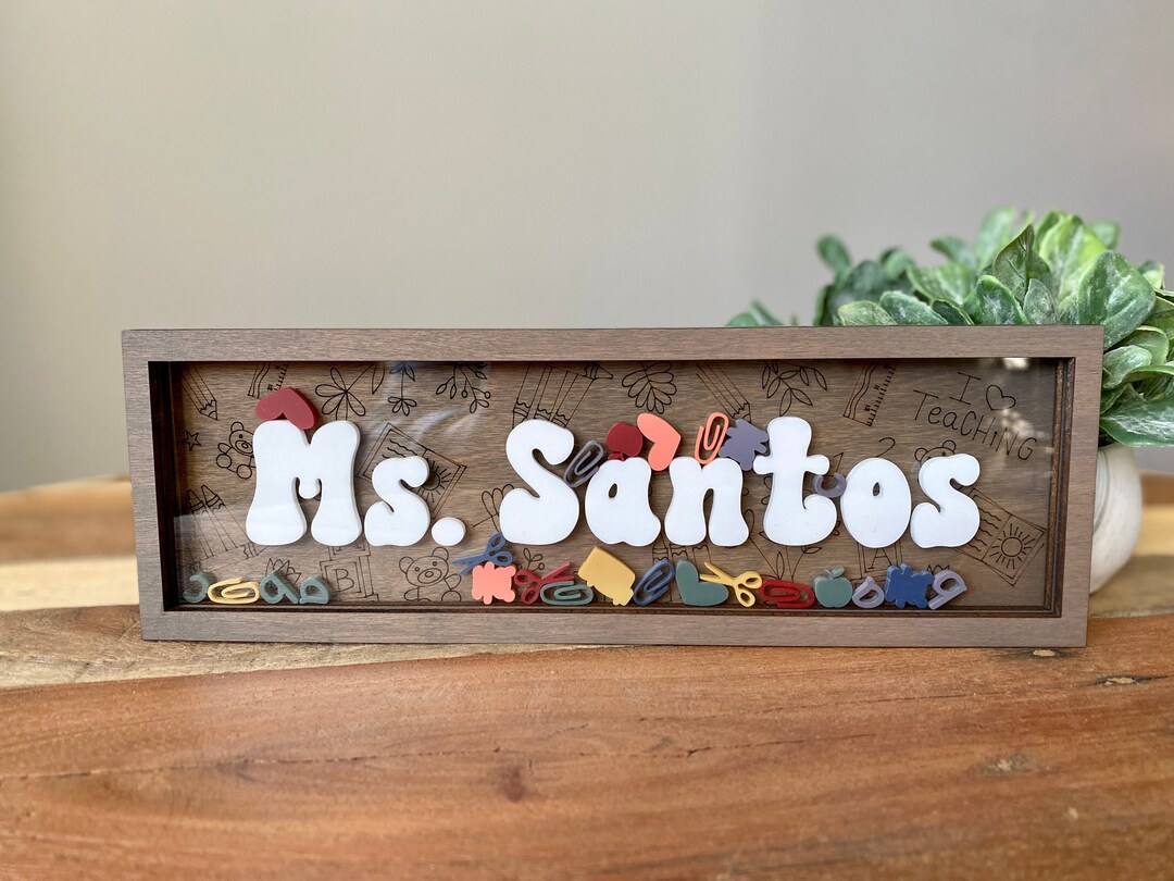 Teacher Shaker Name Plate - Etsy