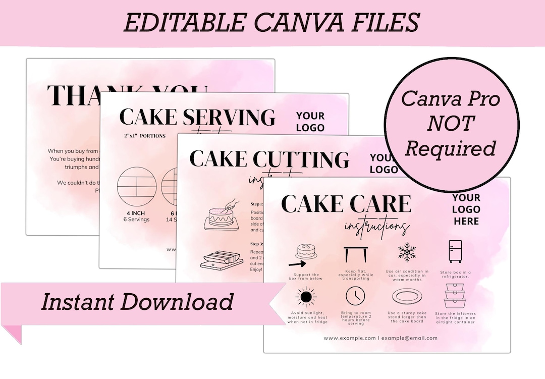 Cake Care Guide, Cake Cutting and Serving Guide - Etsy