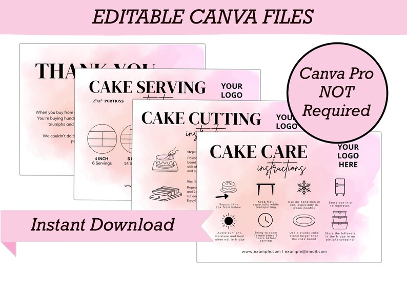 Cake Care Guide, Cake Cutting and Serving Guide - Etsy