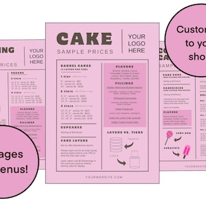 Editable Bakery Menu, Cake Menu - Instant Download - Etsy