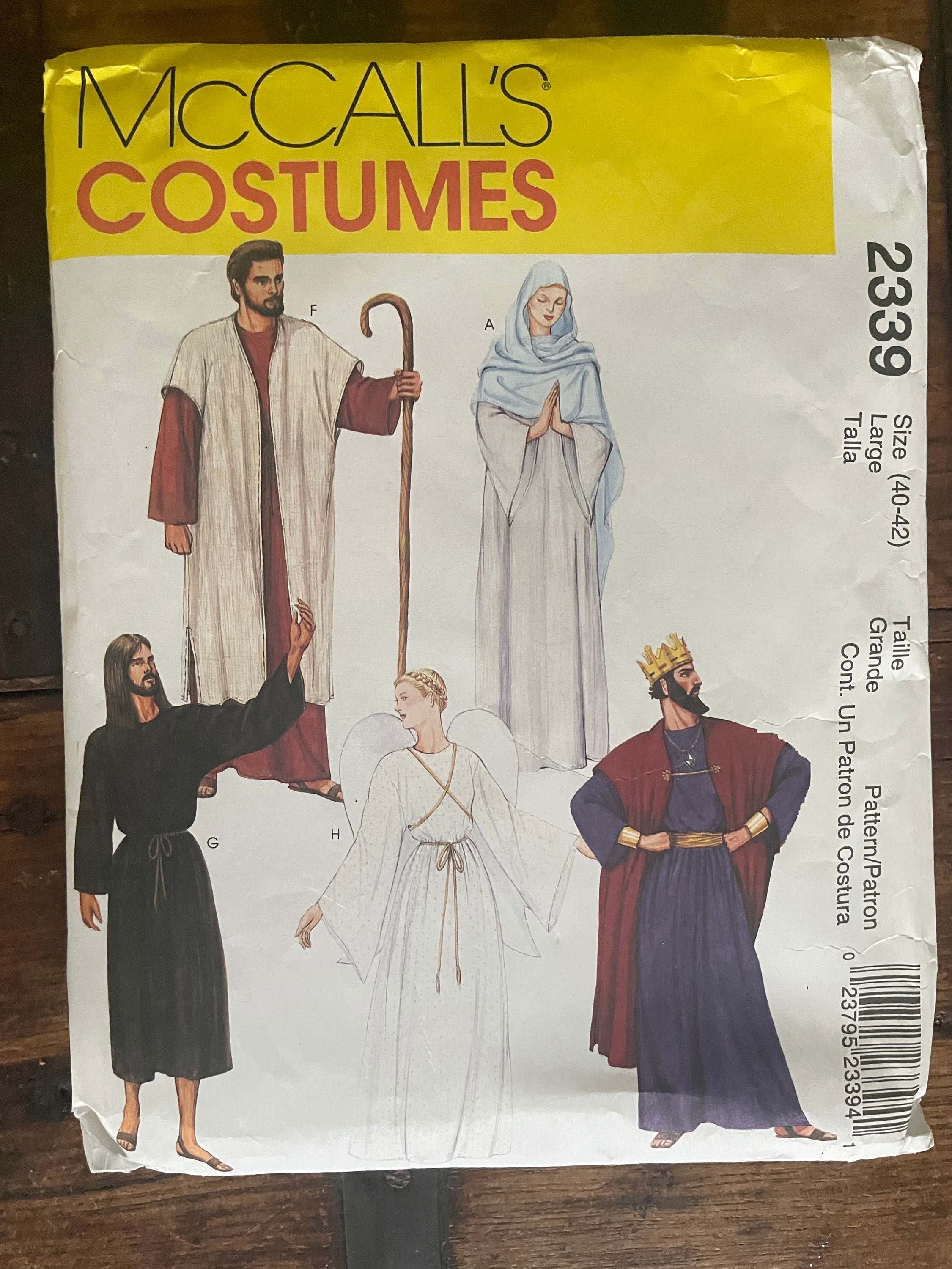 Vintage Mccall’s Biblical Sewing Patterns Costumes #2339 Size 40-42 ...