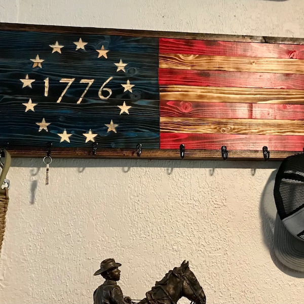 Wood American Flag Box - Etsy