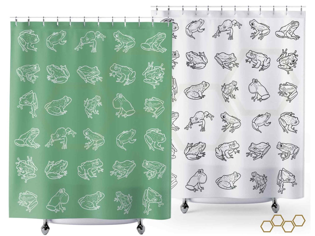 Frog Bathroom Curtain Frog Art Frog Shower Curtain Kids Bathroom ...